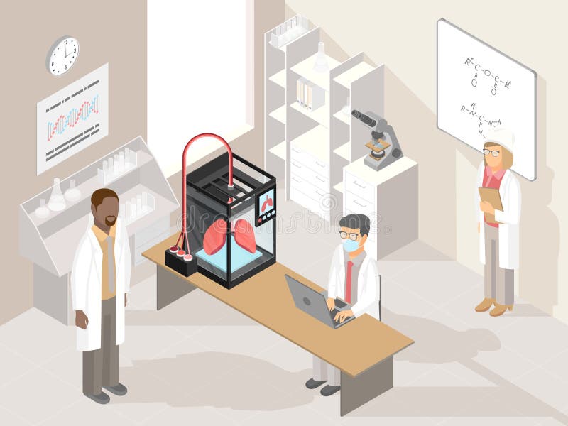 Clinic Laboratory with Medical 3D Printer and Professional Doctors ...