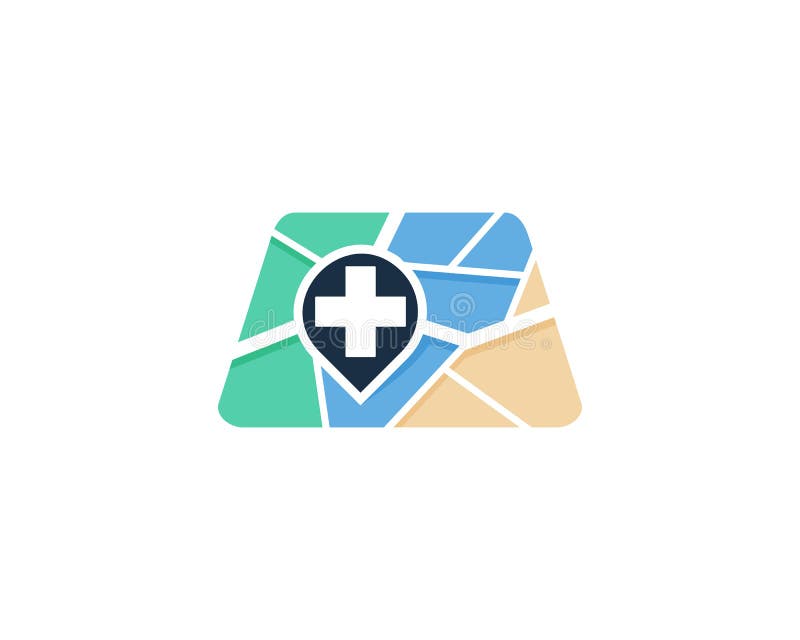 Clinic Map Logo Icon Design Stock Vector - Illustration of branding ...