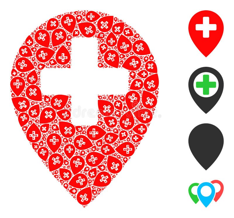 Hospital Map Pointer Flat Icon Symbol Stock Vector - Illustration of ...