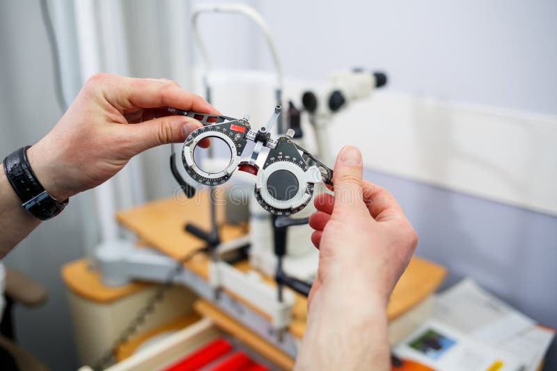 Clinic Optometry Instrument Stock Photo - Image of eyesight, eyes ...