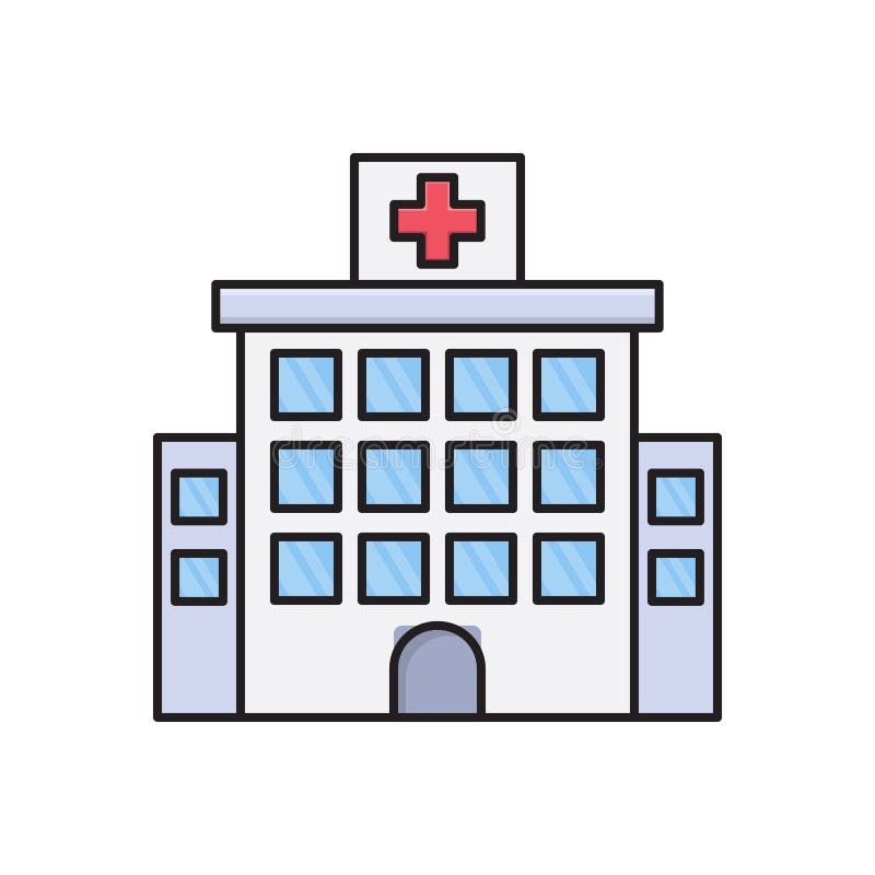 Clinic Vector Flat Color Icon Editorial Photography - Illustration of ...