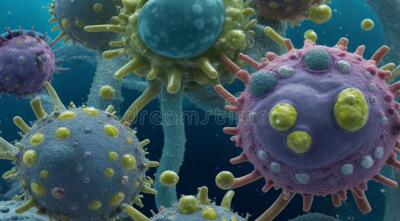 Clinic Virus Under the Microscope, Virus Wallpaper, Covid Virus Under ...