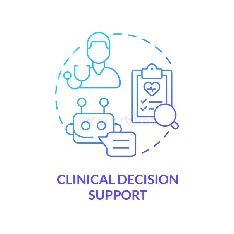 Clinical Decision Support Blue Gradient Concept Icon Stock Vector ...