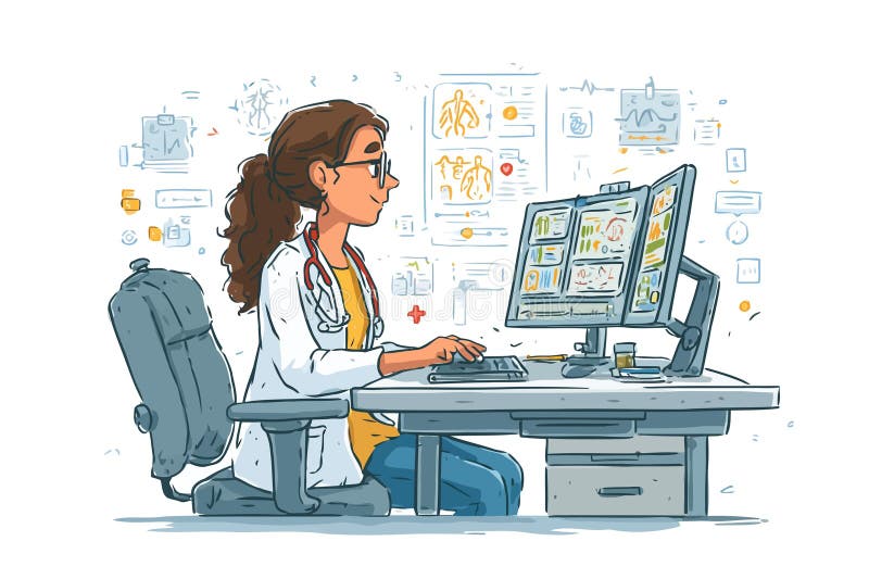 Clinical Informatics Specialist at Work Isolated Stock Vector ...