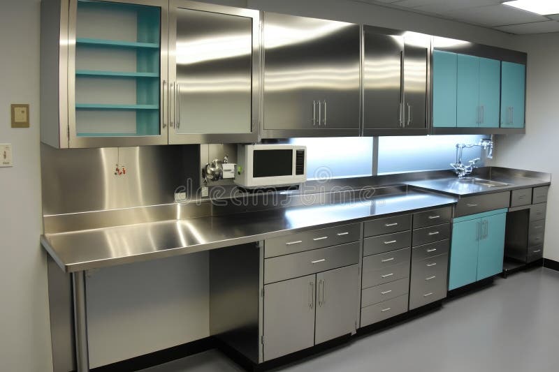Clinical Lab with Stainless Steel Counters. Generative AI Stock ...