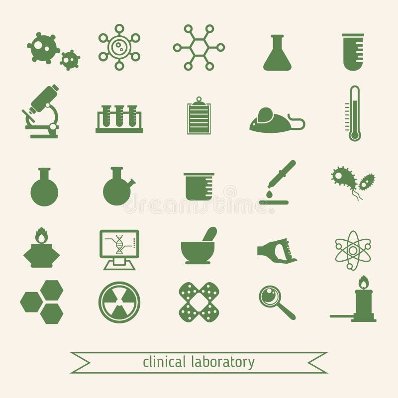 Clinical Laboratory Analysis Icons Cartoon Set App Interface Template ...