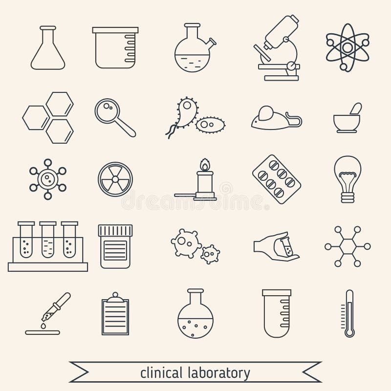 Clinical Laboratory Icons Set Stock Vector - Illustration of hospital ...