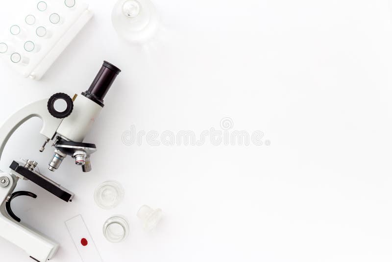 Clinical Science Research with Microscope. Laboratory Equipment on ...