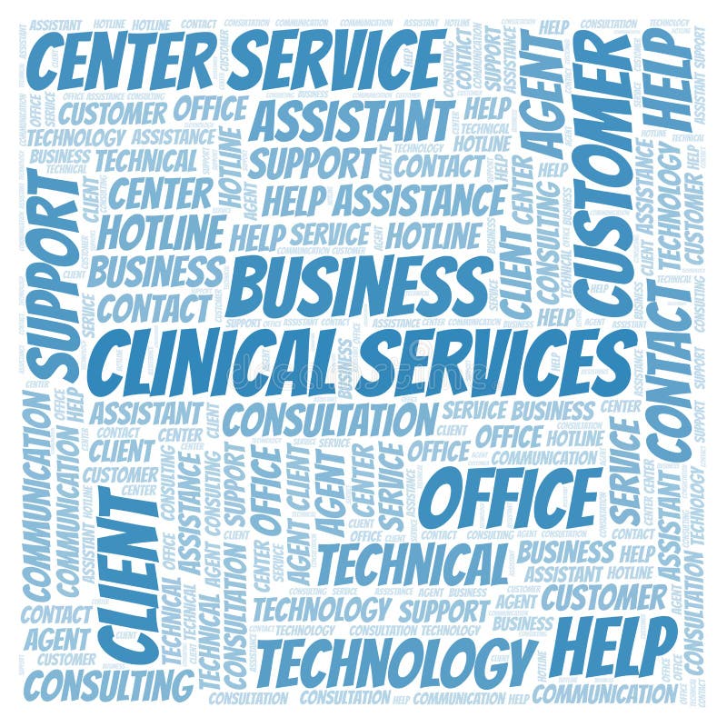 Clinical Services Word Cloud Stock Illustration - Illustration of ...