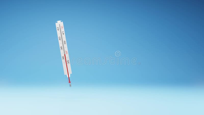 Clinical Thermometer Spinning on Studio Blue Background Stock Video ...