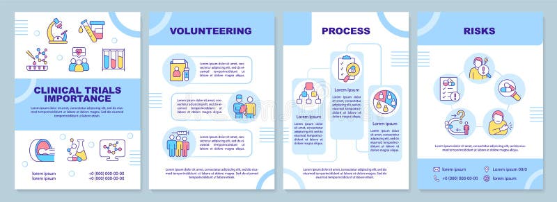 Clinical Trials Blue Brochure Template Stock Vector - Illustration of ...