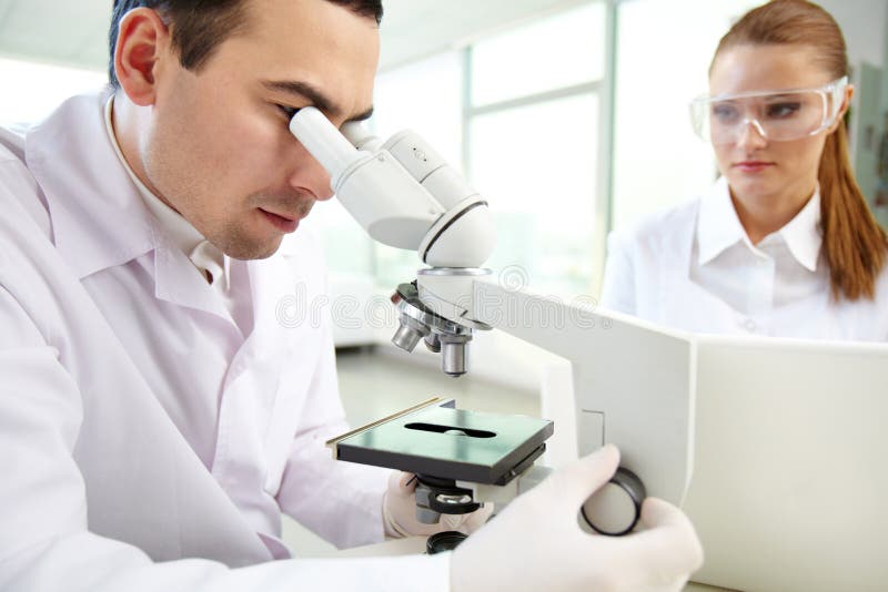 Clinical work stock image. Image of biotechnology, microscope - 26268173