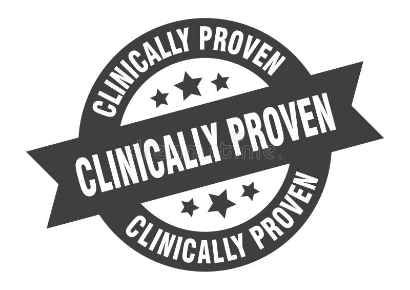 Clinically Proven Sign. Clinically Proven Round Ribbon Sticker Stock ...