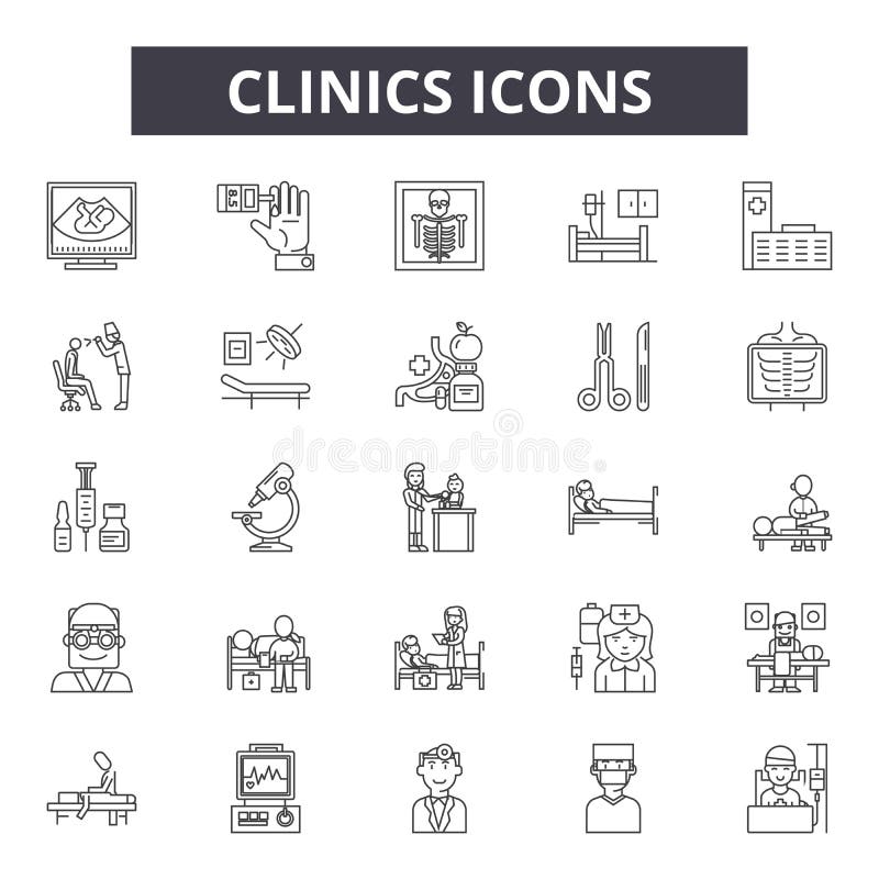 Clinics Line Icons, Signs, Vector Set, Outline Illustration Concept ...
