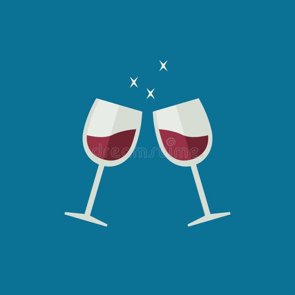 Clink wine glasses stock vector. Illustration of beverage - 85605391