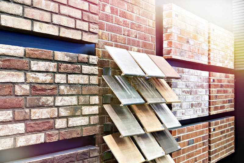 Clinker Brick Panels in Store Stock Image - Image of brown, building ...