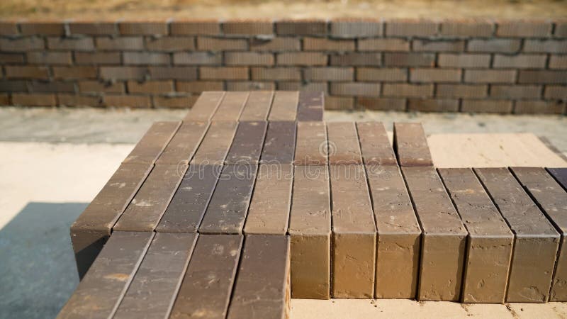 Clinker Bricks Showing Different Colors Laying on Pallet during ...