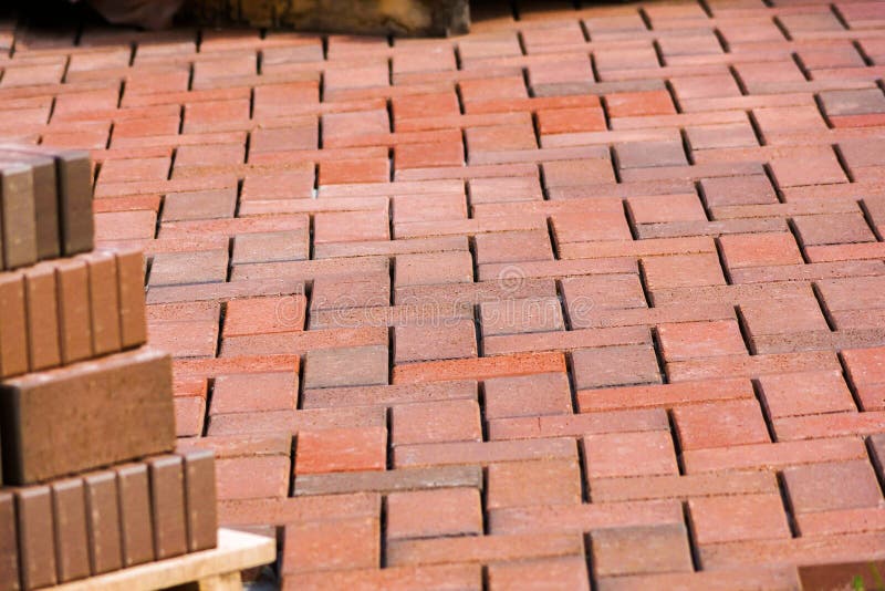 Clinker Paving Stones for Laying Paths in the Garden Stock Photo ...