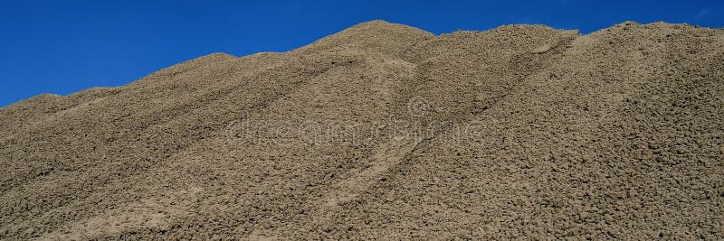 Clinker Surface in a Raw Material Warehouse and Blue Sky, Cement ...