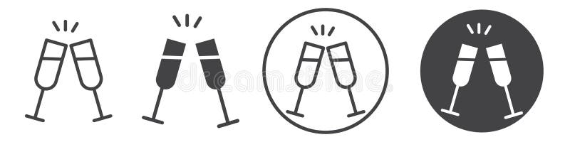 Clinking Glasses Icon Thin Line Illustration Stock Illustration ...