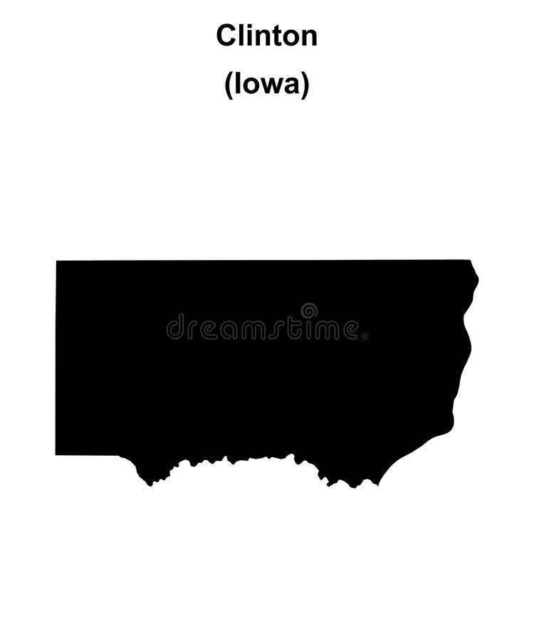 Clinton outline map stock vector. Illustration of tourism - 360775838