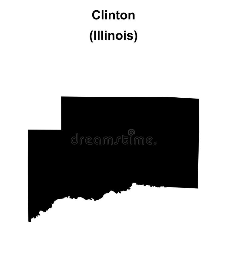 Clinton outline map stock vector. Illustration of vector - 361545098