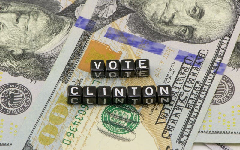 Clinton Votes for dollars stock image. Image of currency - 77546911