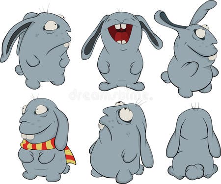 Clip art. Blue rabbits stock vector. Illustration of caricature - 21380393