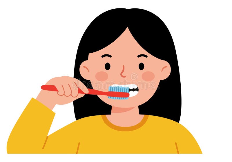 Clip art of brushing teeth stock vector. Illustration of oral - 367510773