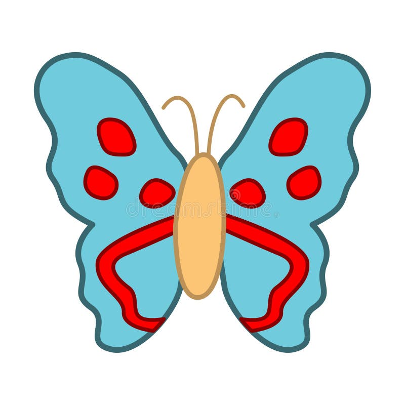 Clip Art of Butterfly with Cartoon Design Stock Vector - Illustration ...