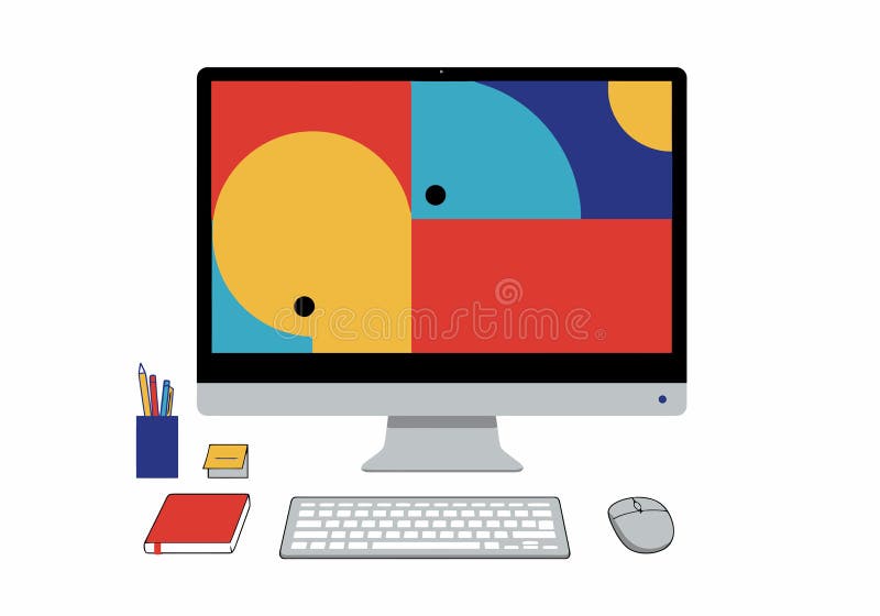 Monitor Clipart Black and White. Stock Image - Illustration of device ...