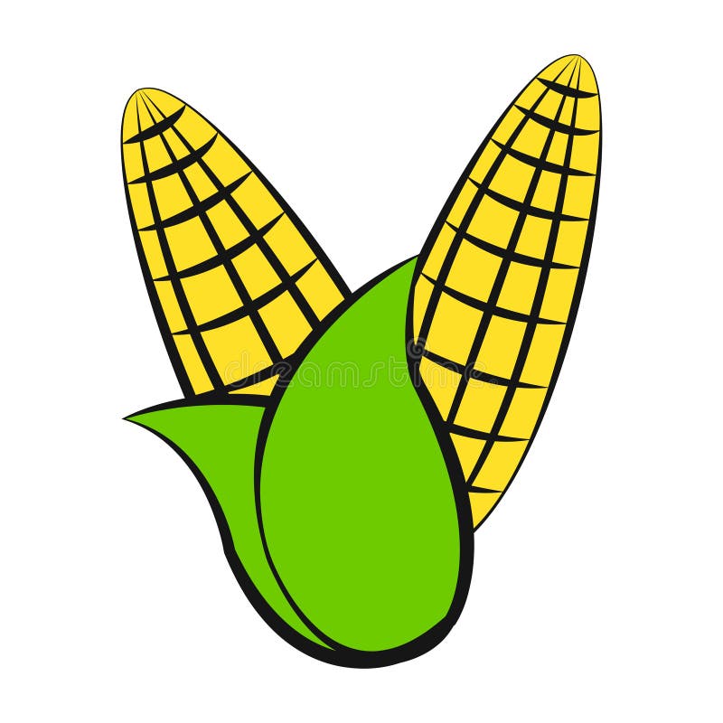 Clip Art of Corn with Cartoon Design Stock Vector - Illustration of ...