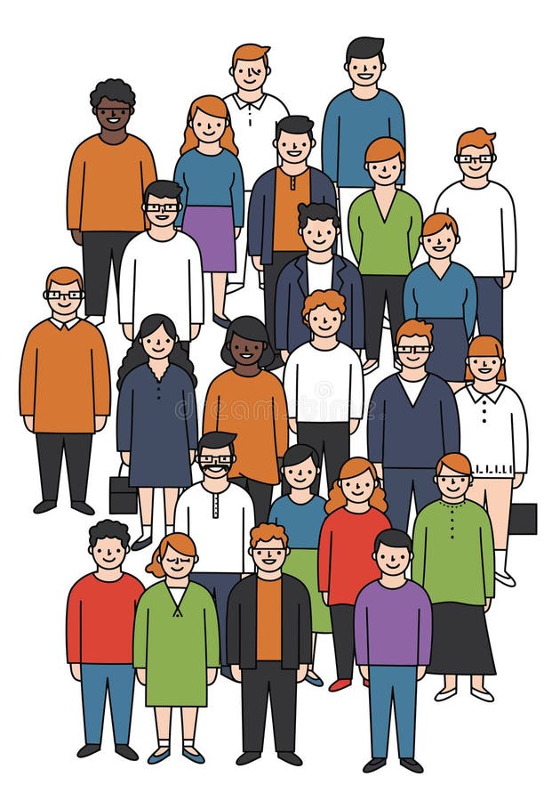 Clip art crowd of people stock vector. Illustration of people - 370976588