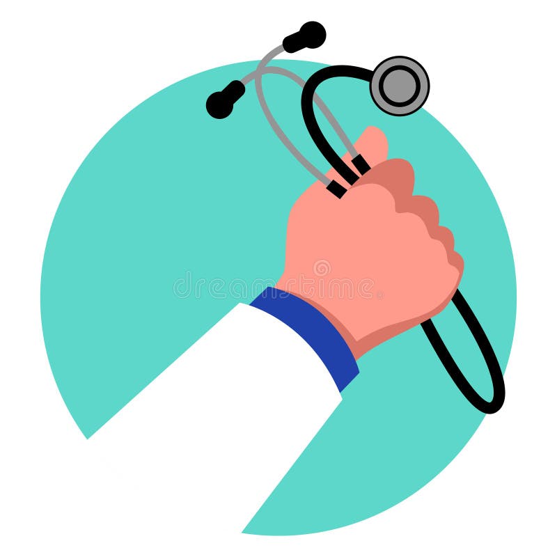 Clip Art of a Doctor Hand Holding a Stethoscope Stock Vector ...