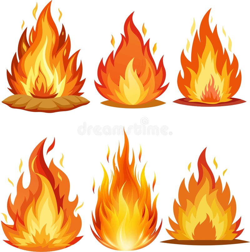 Clip Art Fire Vector Image Illustrations Stock Vector - Illustration of ...