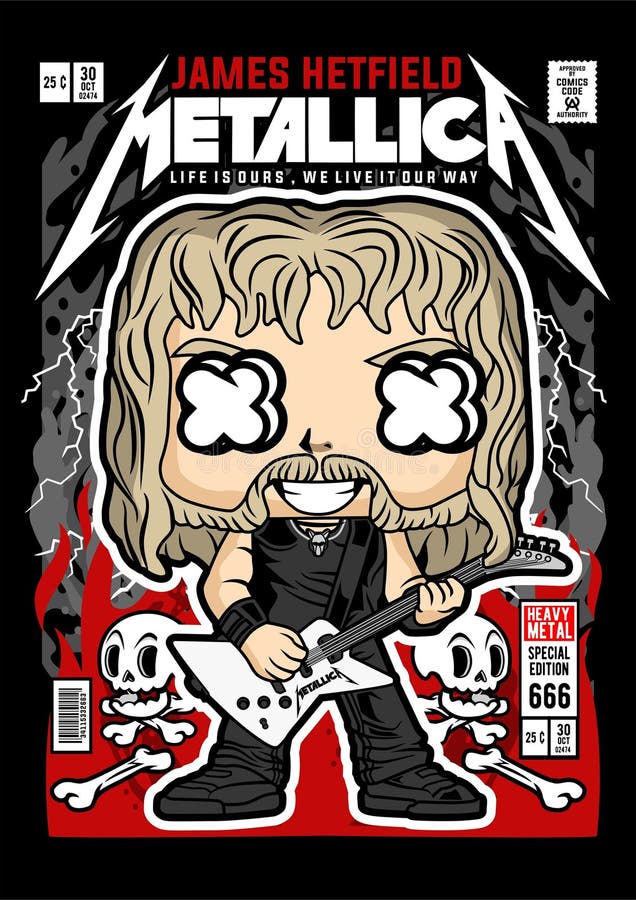 James Hetfield Metallica stock illustration. Illustration of manga ...