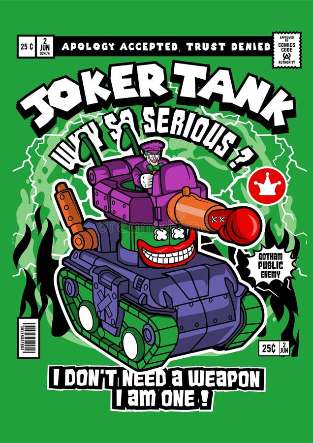 Joker Tank stock illustration. Illustration of artwork - 324265117