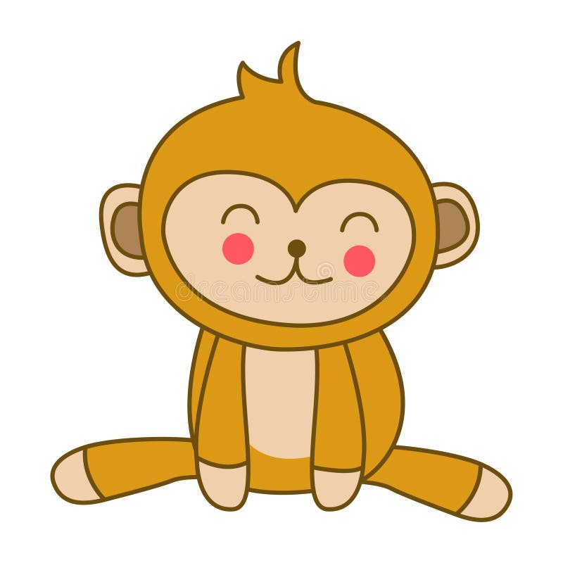 Clip Art of Monkey with Cartoon Design Stock Vector - Illustration of ...