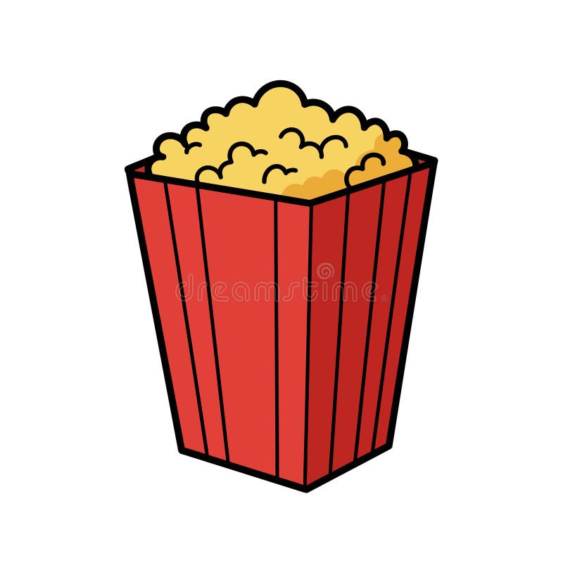 Clip art popcorn box stock illustration. Illustration of event - 373061143