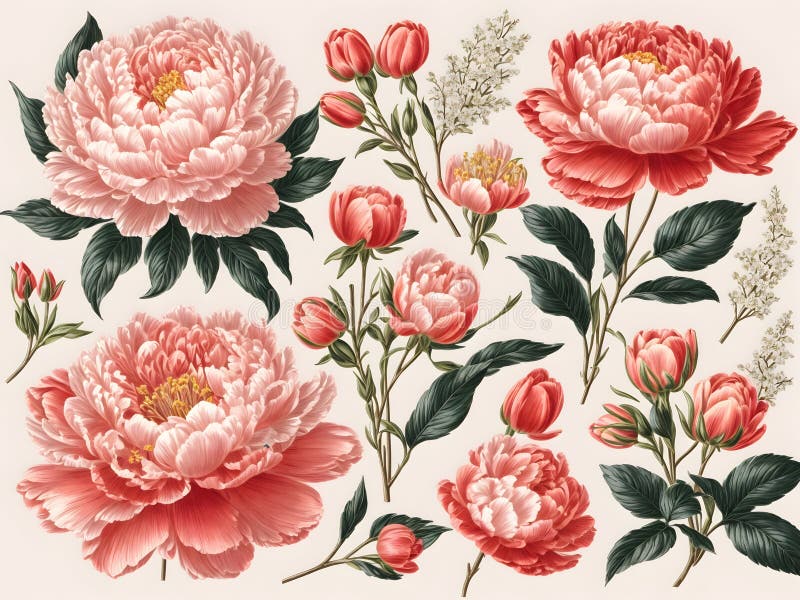 A Clip Art of Sets of Flowers Stock Photo - Image of environment ...