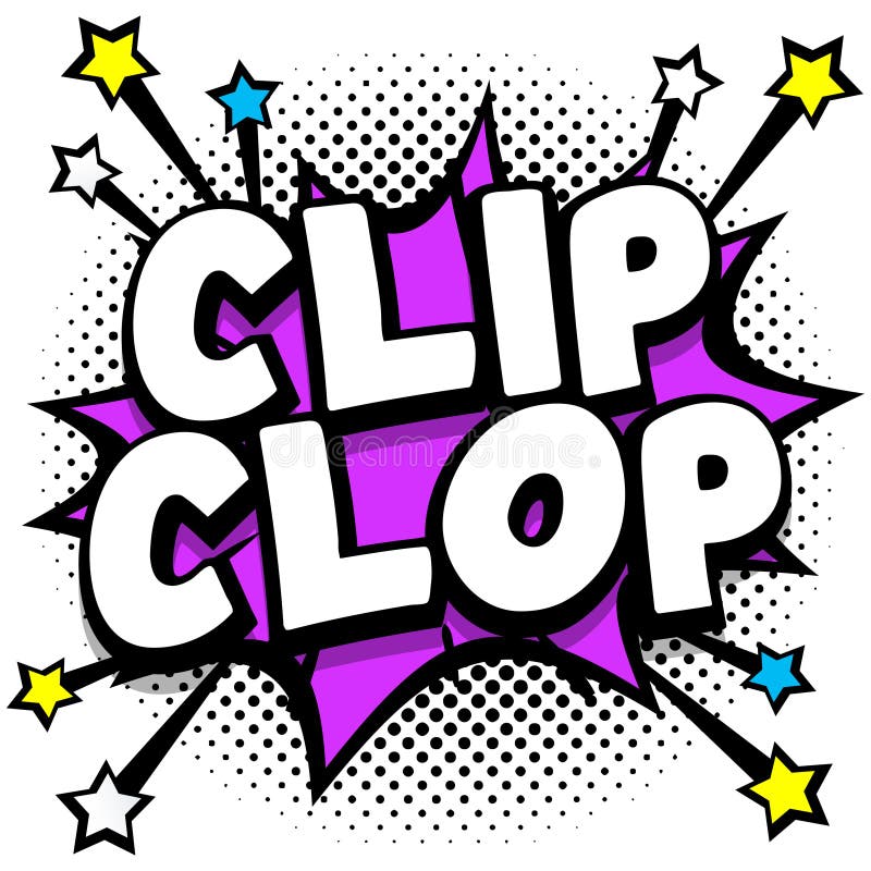 Clip Clop Pop Art Comic Speech Bubbles Book Sound Effects Stock Vector ...