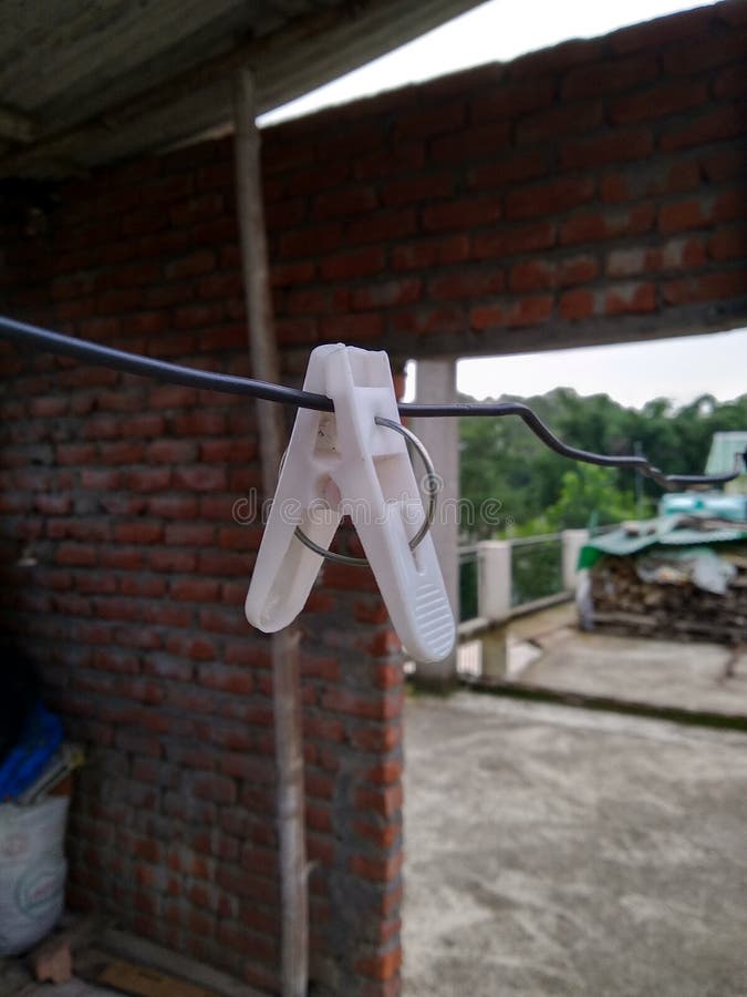 Clip stock image. Image of clothes, clip, wire, evening - 122196829