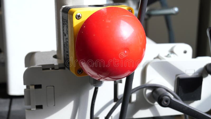 Emergency Stop Button on Machinery for Safety Procedures Stock Video ...