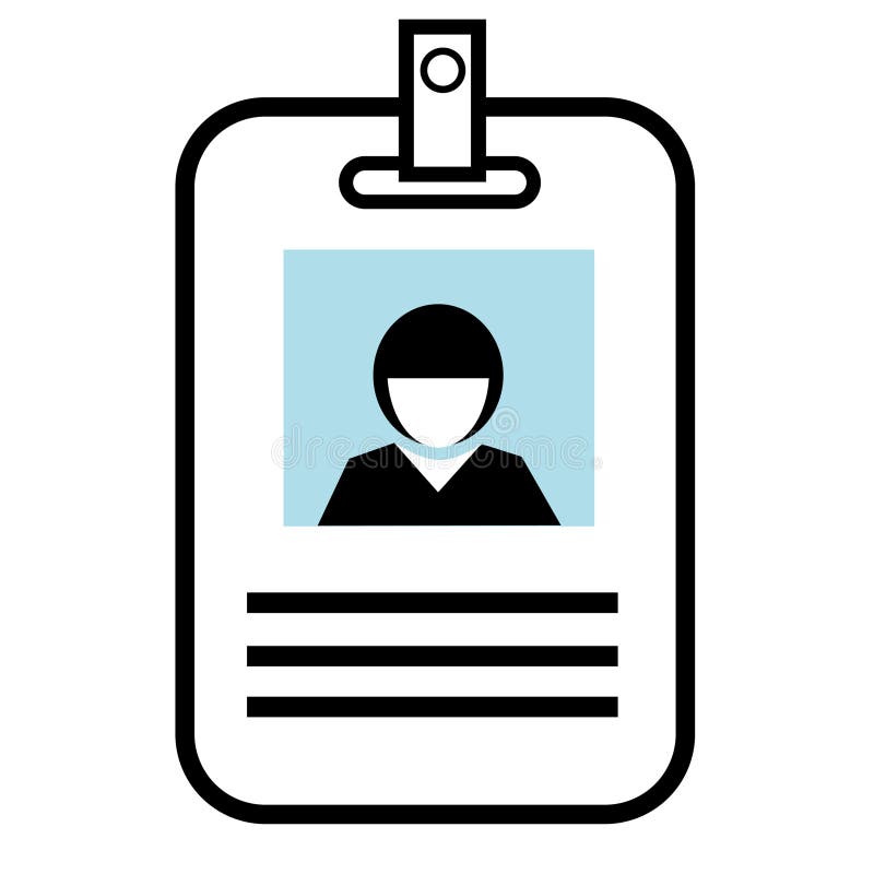Clip on ID Badge Icon stock vector. Illustration of icon - 375864599