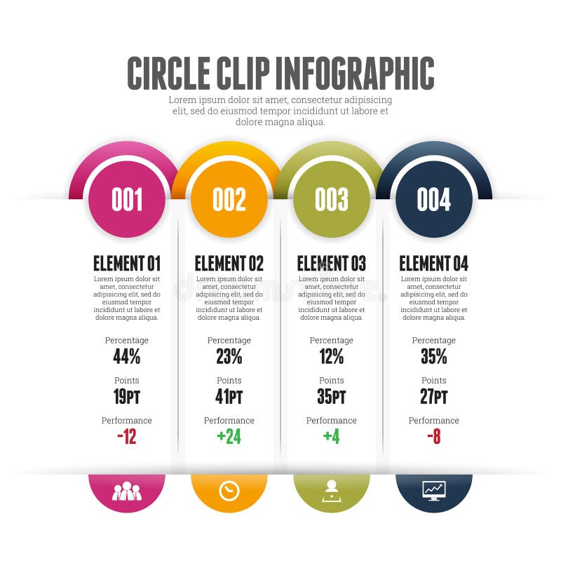 Clip Infographic Del Cerchio Illustrazione Vettoriale - Illustrazione ...