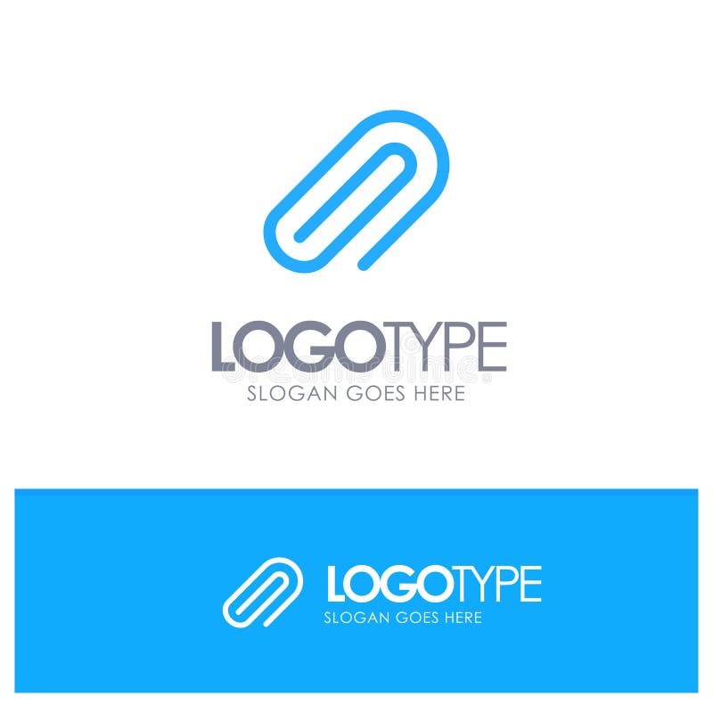 Clip, Metal, Paper, Pin Blue Solid Logo with Place for Tagline Stock ...