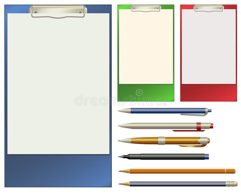Clip Pad and Pens stock vector. Illustration of pads - 13910218