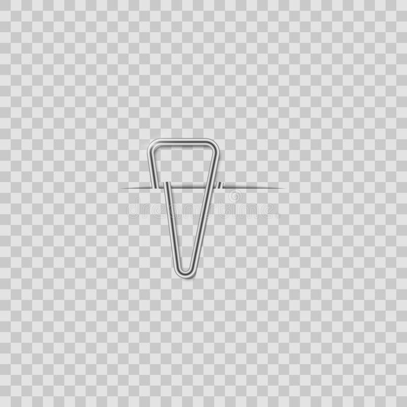 Clip Set. Realistic Paperclip Attach. Office Metal Binder with Shadow ...