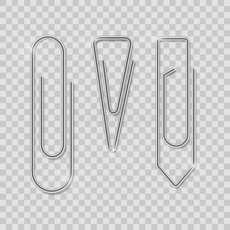 Clip Set. Realistic Paperclip Attach Stock Vector - Illustration of ...