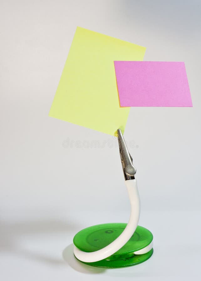 Clip Stand and Post it Note Stock Image - Image of education ...